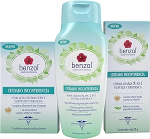 Benzal Kit Cuidado Íntimo Incontinencias, Toallitas Humedas Paquete con ...
