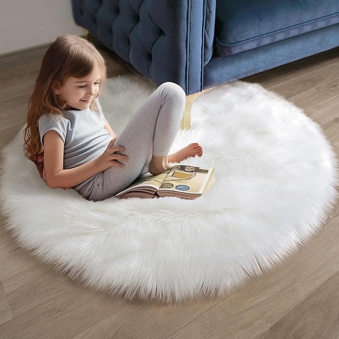 Amazon.com: Ashler Faux Fur Rug, Fluffy Shaggy Area Rug Ultra Soft 3 x ...