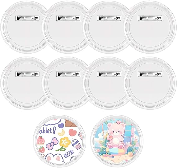 Amazon.com: JJUNW 10Pcs Acrylic Buttons Pin Badge, 2.3 Inch Clear Blank ...