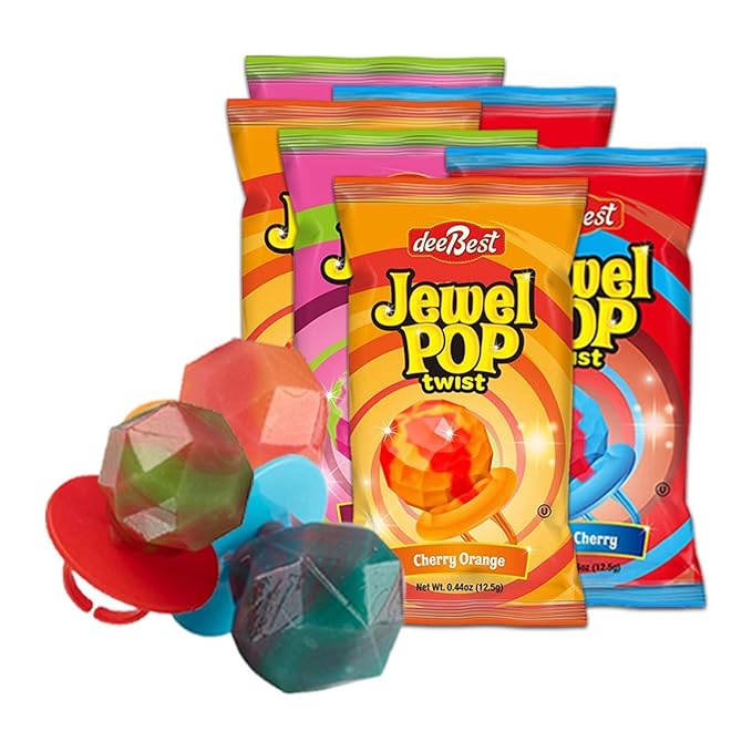 Amazon.com : Jewel Pop Twist Ring Shaped Hard Candy 36 Count | Assorted ...
