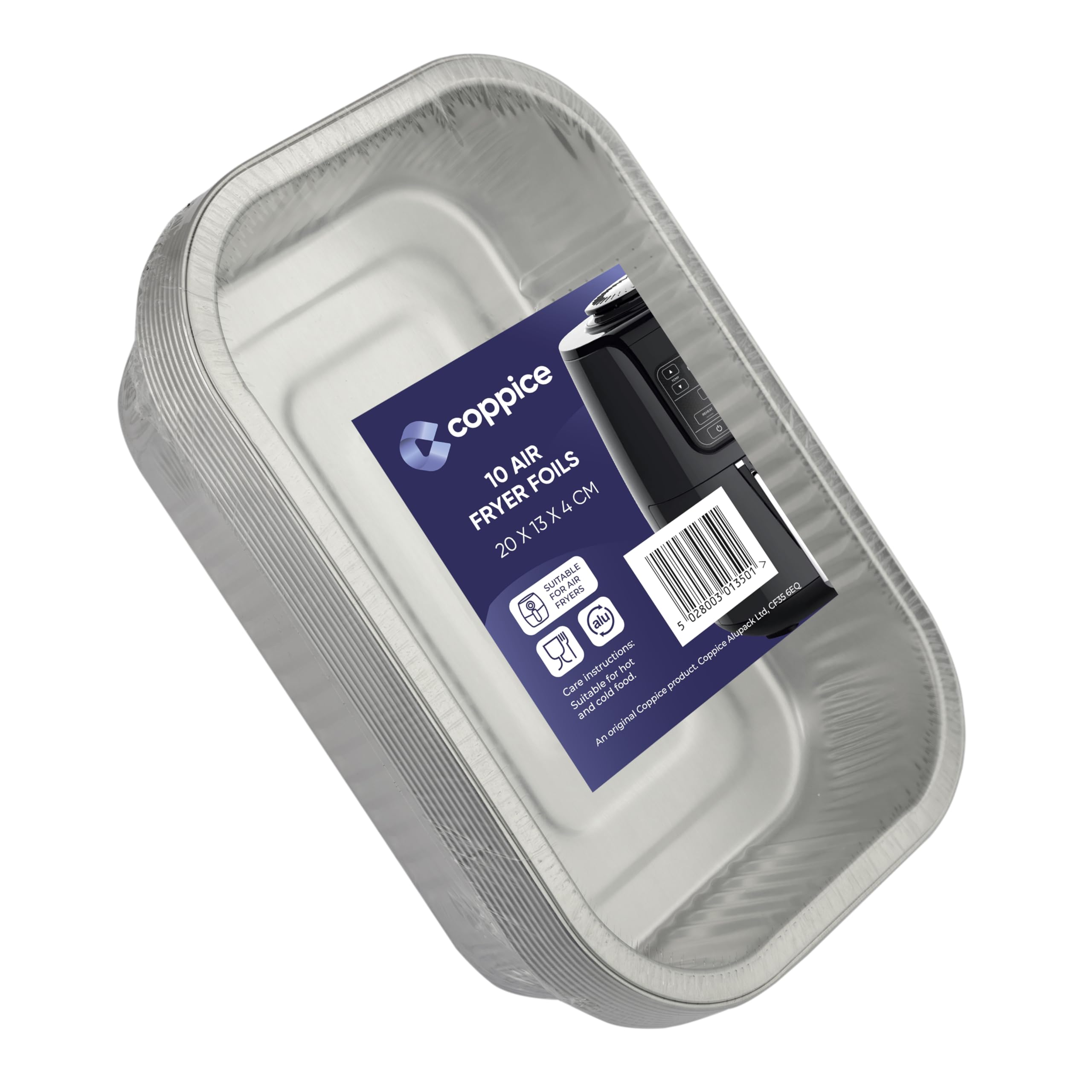 Coppice Strong Rectangular Aluminium Foil Tray for Air Fryer, Roasting ...