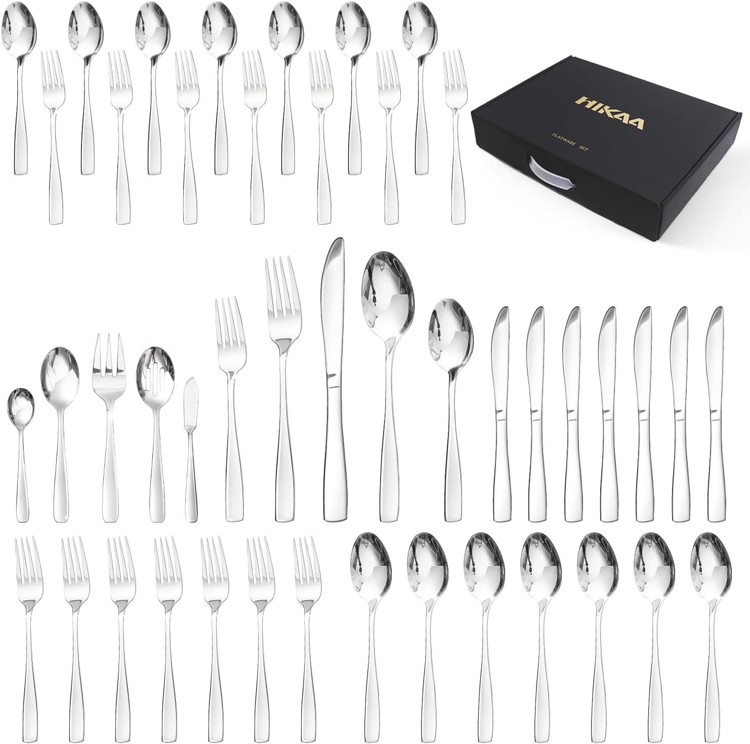 Amazon.com | 45PCS Stainless Steel Silverware Set, Flatware Set for ...