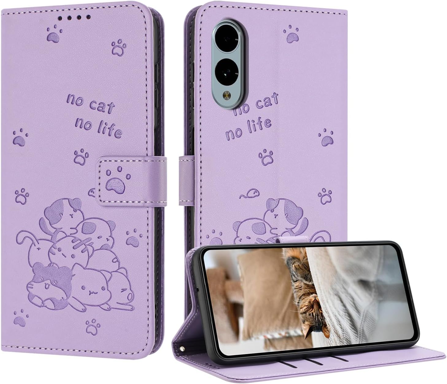 Amazon.co.jp: Arrows We2 ケース 手帳型 Vlimus かわいい子猫の携帯電話ケース Arrows We2 F-52E ...