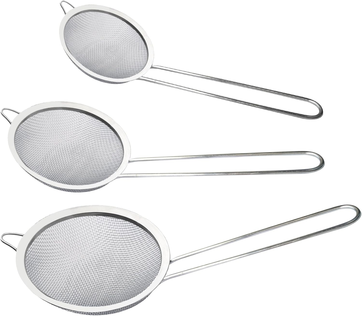 Ouddy 3 Pack Stainless Steel Fine Mesh Strainers, Fine Mesh Sieve ...