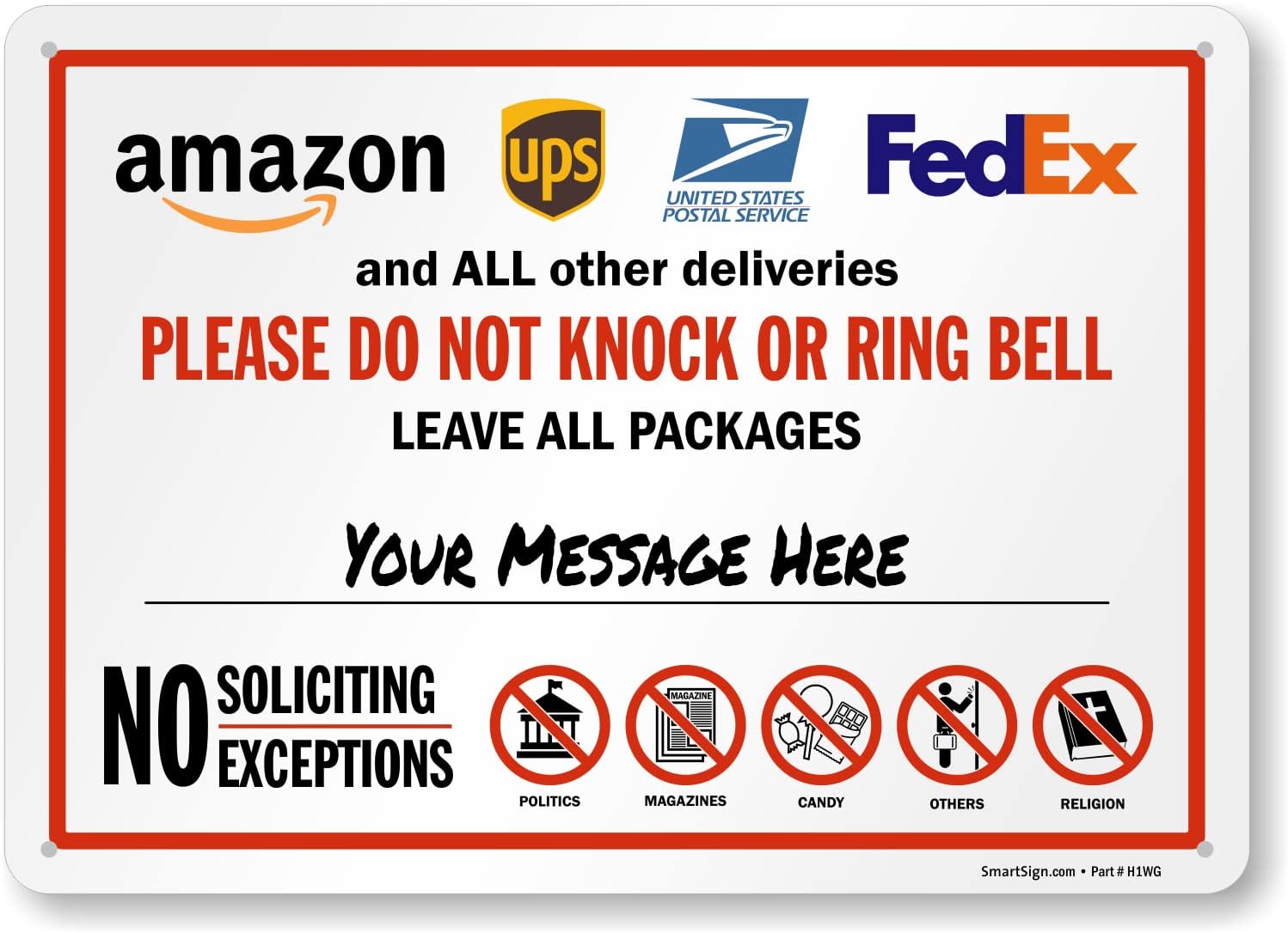 Amazon.com : SmartSign Write-On Package Delivery Sign - 'All Other ...