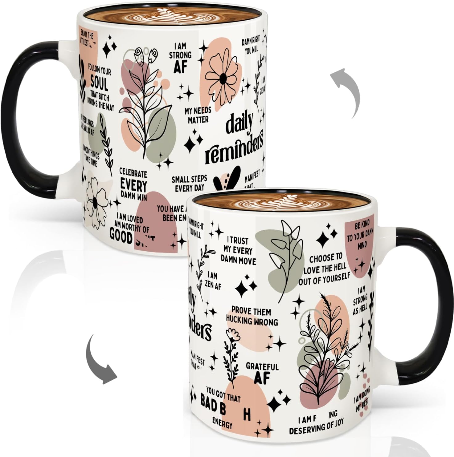 Amazon.com: MQPPKJ Daily Reminders Mug, Personalized Daily Affirmations ...