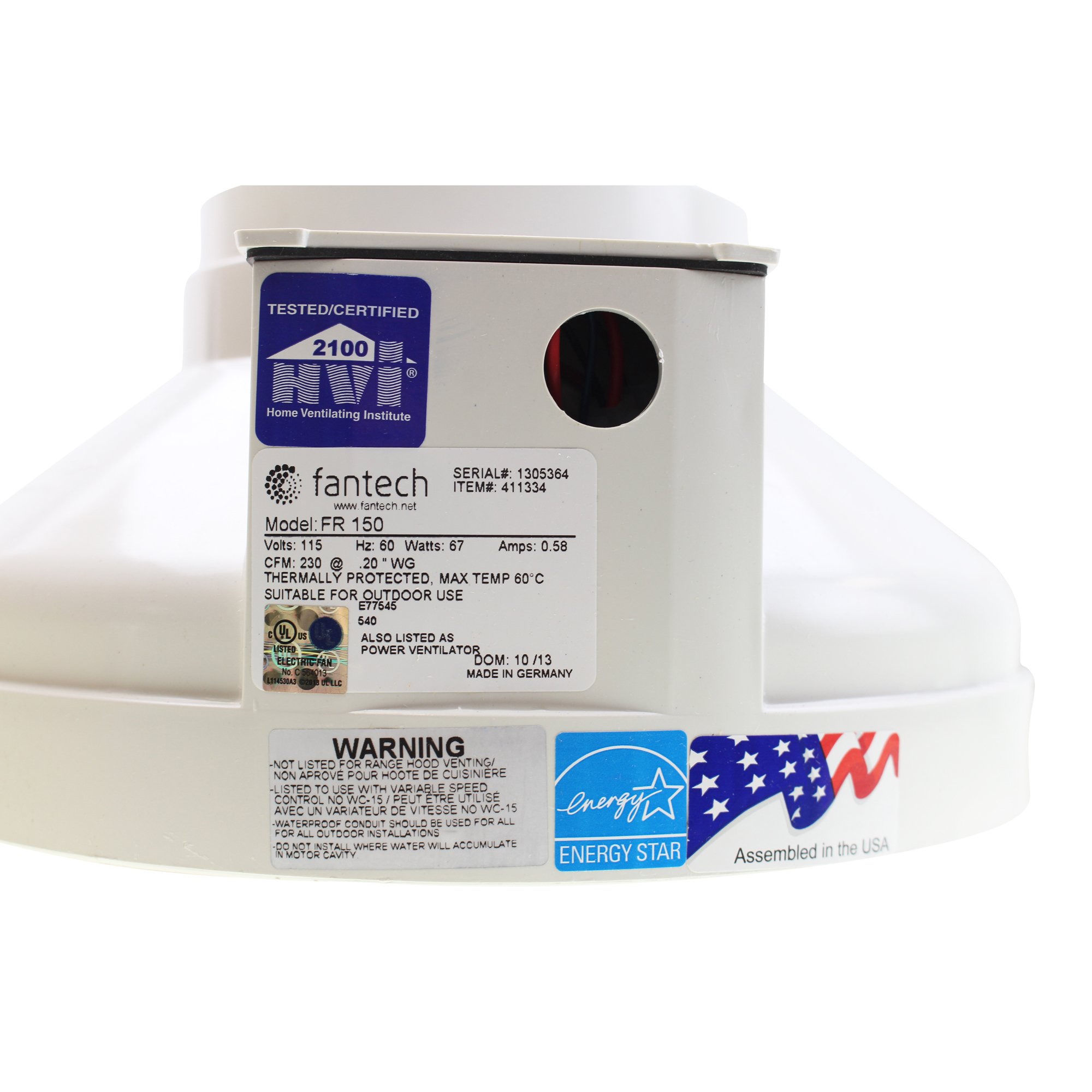 Snapklik.com : Fantech FR-150 In-Line Centrifugal Duct Fan