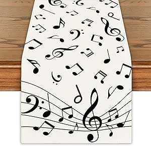 Amazon.com: Musical Notes Table Runner Music Event Birthday Party Decor ...