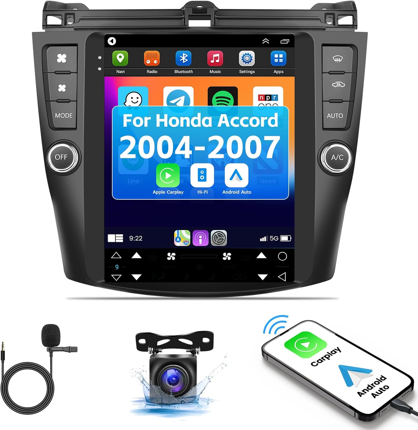 Amazon.com: Android 11 Car Stereo for Honda Accord 2004 2005 2006 2007 ...