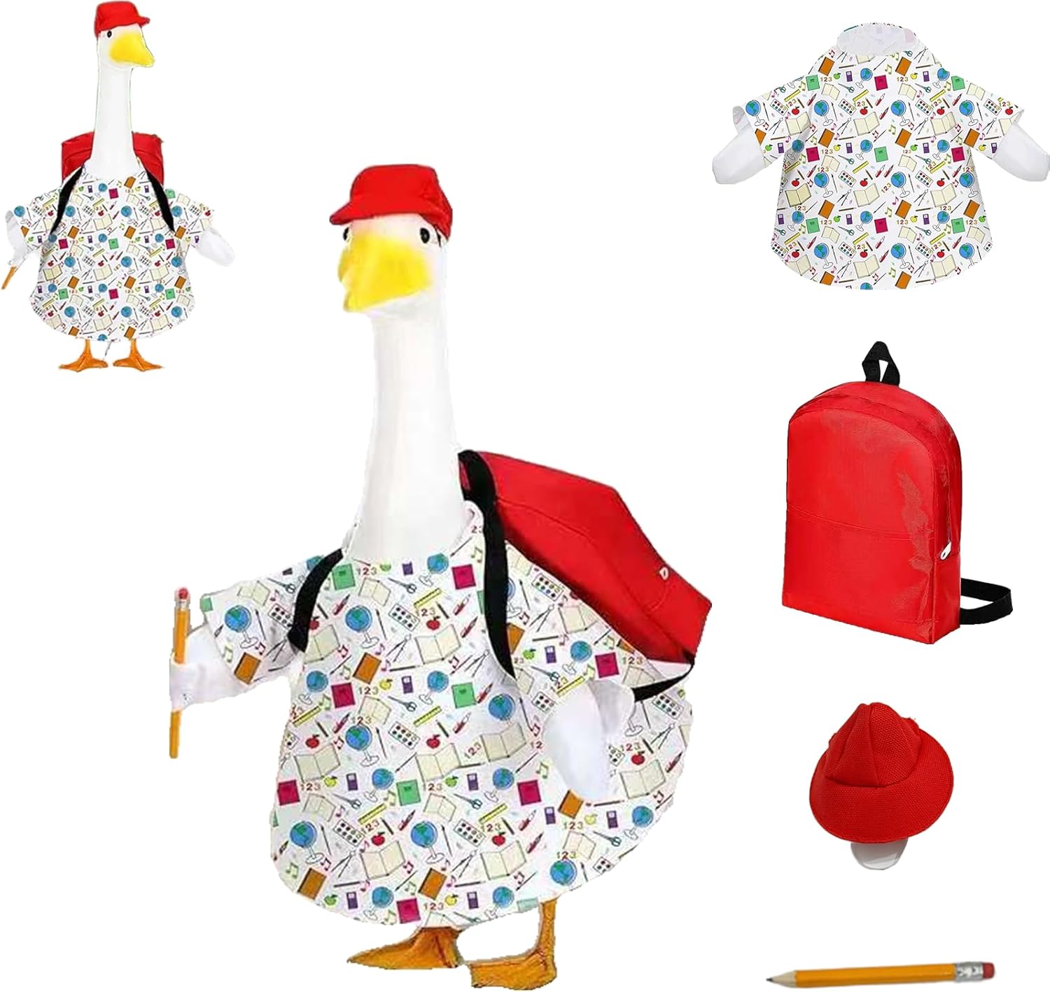 Amazon.com: Back to School Porch Goose Outfits, 1Set Yard Goose Statue ...