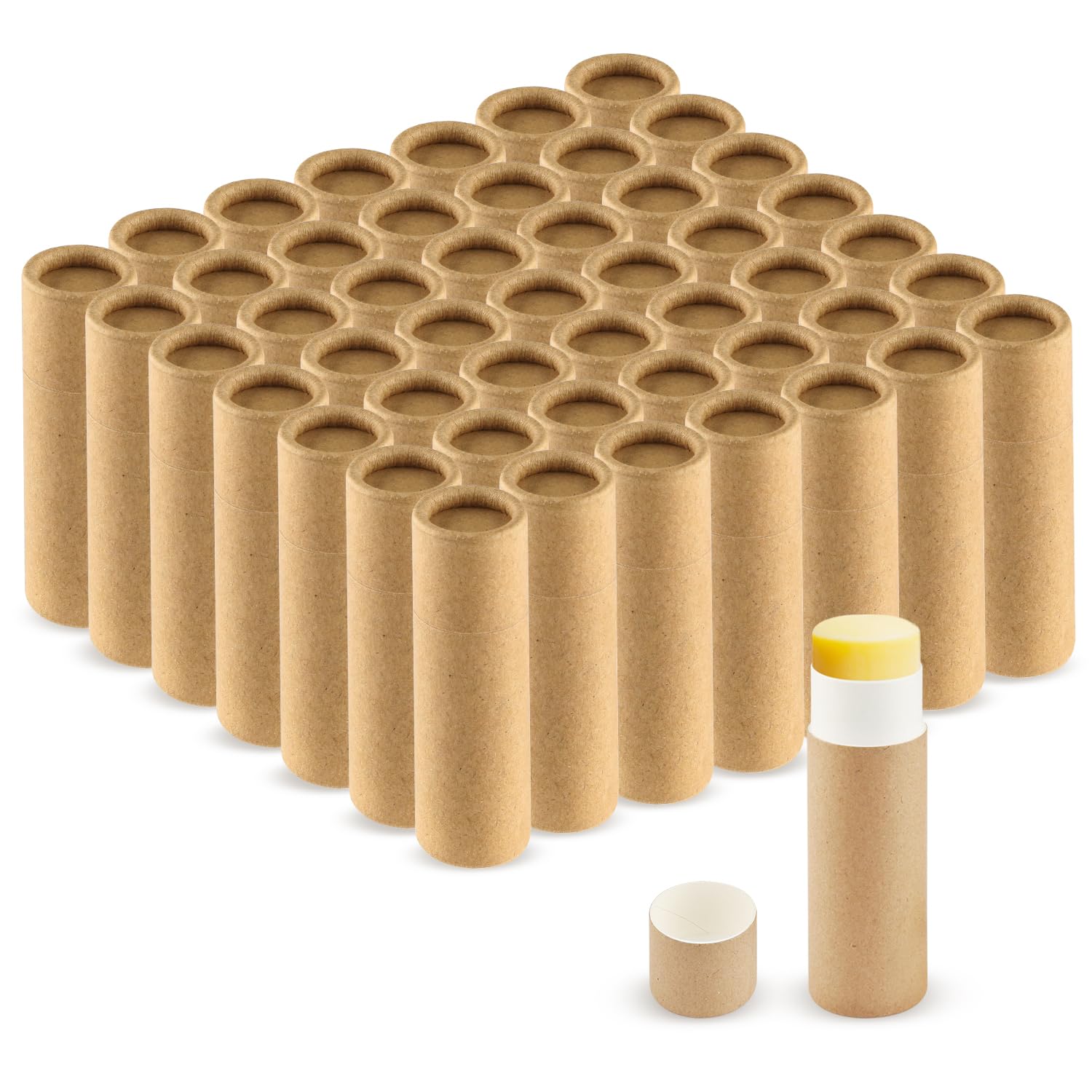 Amazon.com : DMuuuDM 50 Pcs 0.3 oz Paperboard Lip Balm Tube,Empty Kraft ...