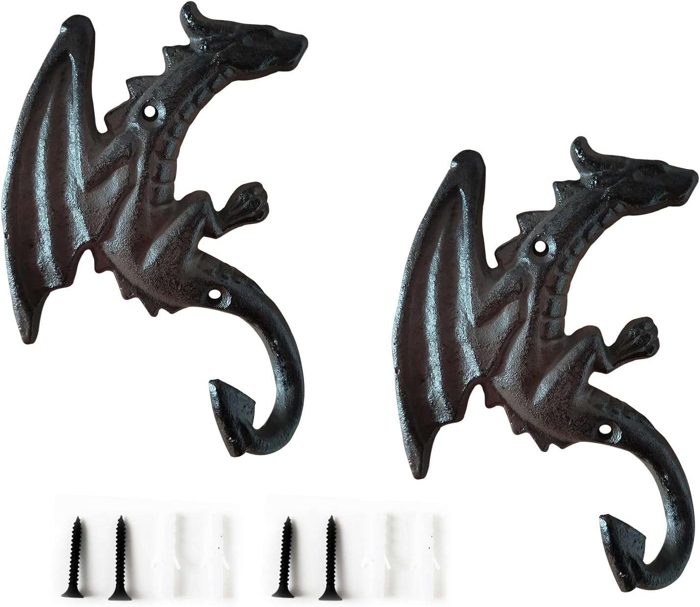 Amazon.com: WINTENT Solid Cast Iron Dragon Hook Hanger for Key Coat ...