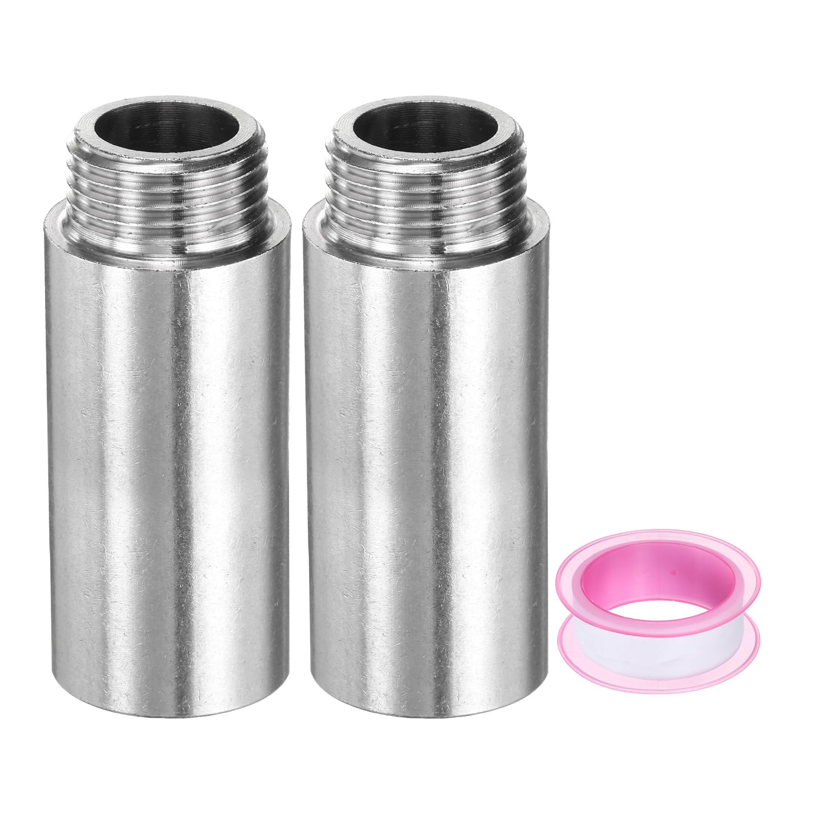 uxcell 2pcs Shower Head Extension Arm 69mm(2.7") Length Stainless Steel ...