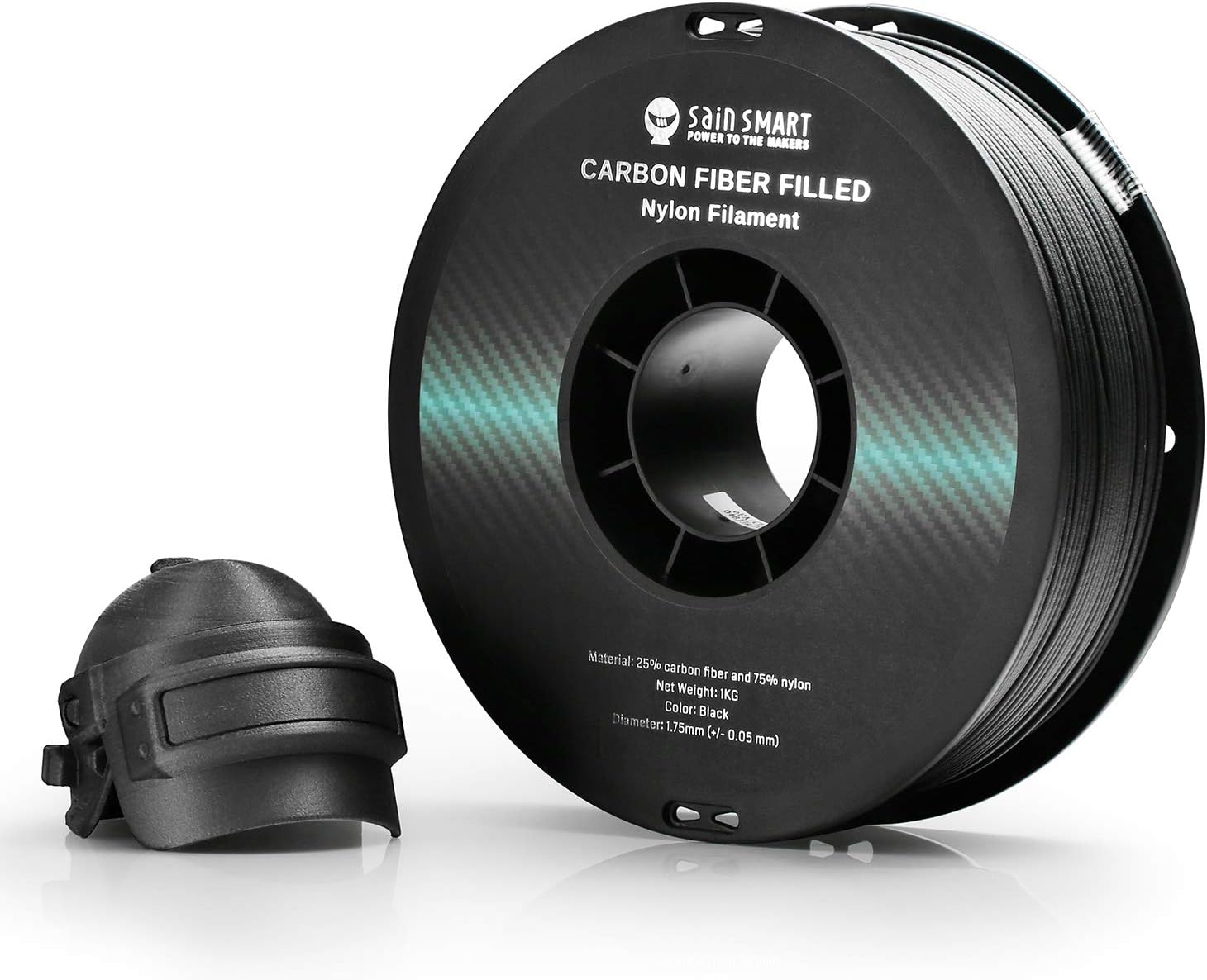 SainSmart 1.75mm Black ePA-CF Carbon Fiber Filled Nylon Filament 1KG (2 ...