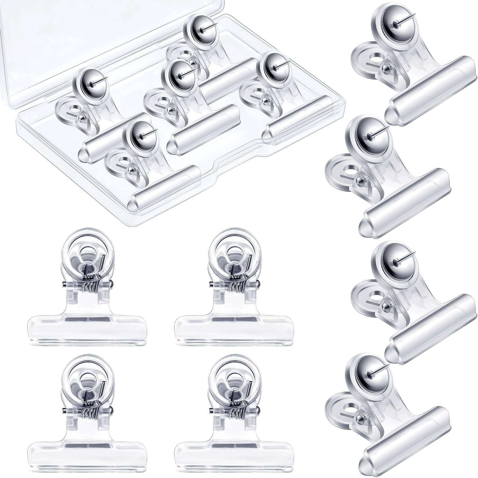 Amazon.com : Sabary 30 Pieces Push Pins Clips Bulldog Thumbtack Clips ...