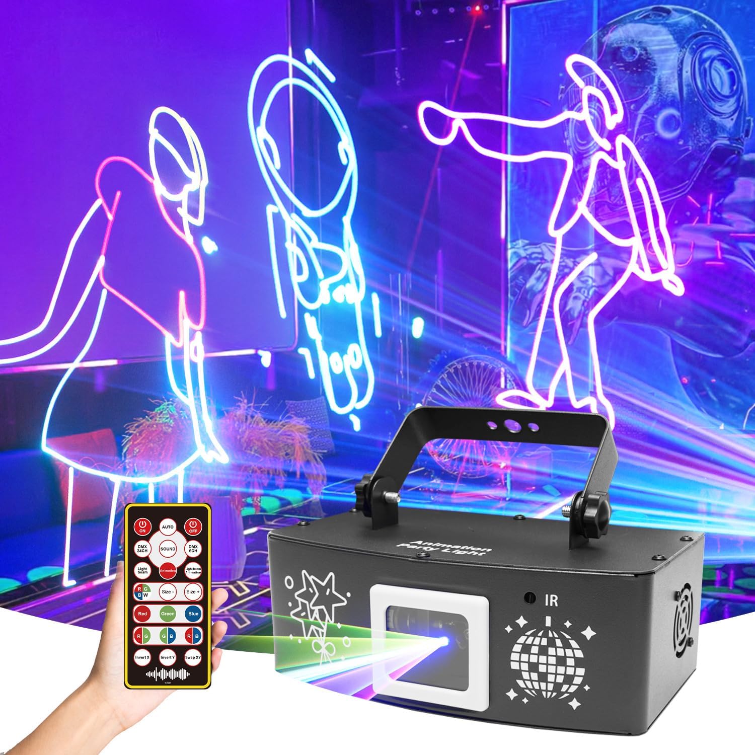 Amazon.com: DJ Light 3D Animated Laser Party & Rave Light - Sound ...