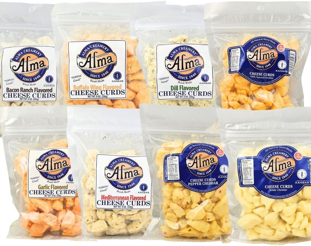 Amazon.com: Alma Cheese Curds Variety Pack (8 Flavors) : Grocery ...