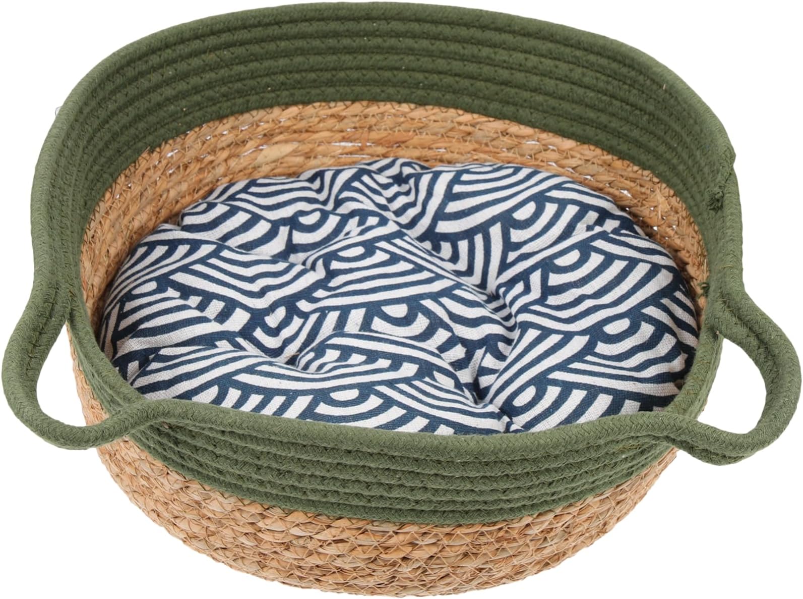 Rukuapid Rattan Cat Basket Bed with Cotton Cushion, Wicker Kitten ...