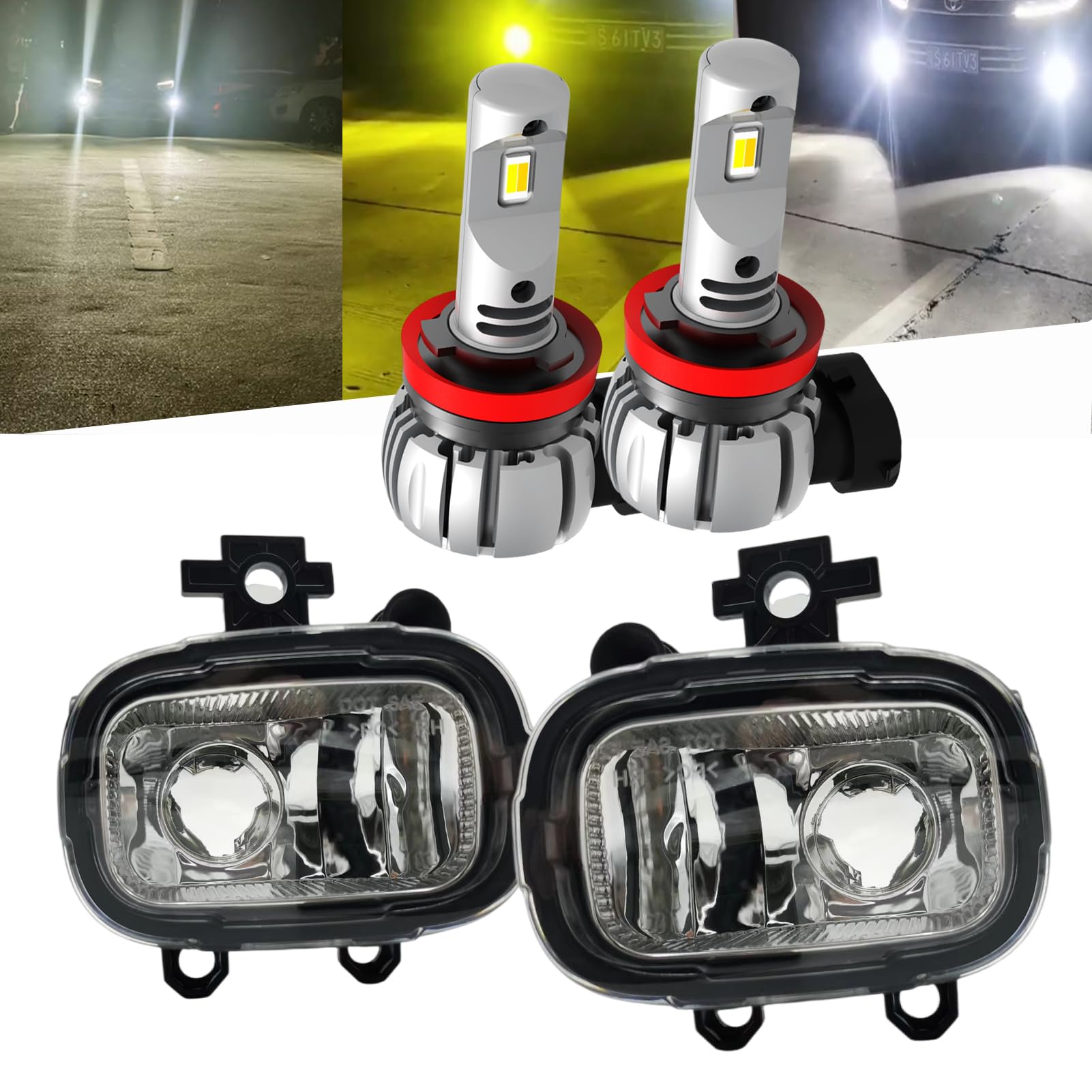 Amazon | CJWUHAO 日産ノート E13 キックス エクストレイル T33 LEDフォグランプユニット 3色切替バルブ H8/H11/H16 3000k 4300k 6000k ...