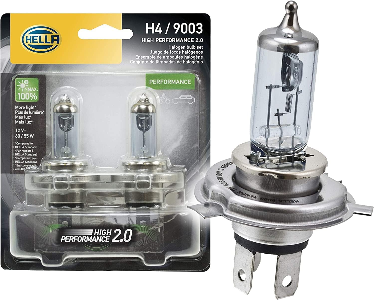 Amazon.com: Hella 9003 2.0TB Bulb 9003 12V 60/55W P43T Hp2.0 (2 ...