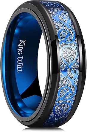 King Will Black Fidget Ring Celtic Dragon Spinner Ring Stainless Steel ...