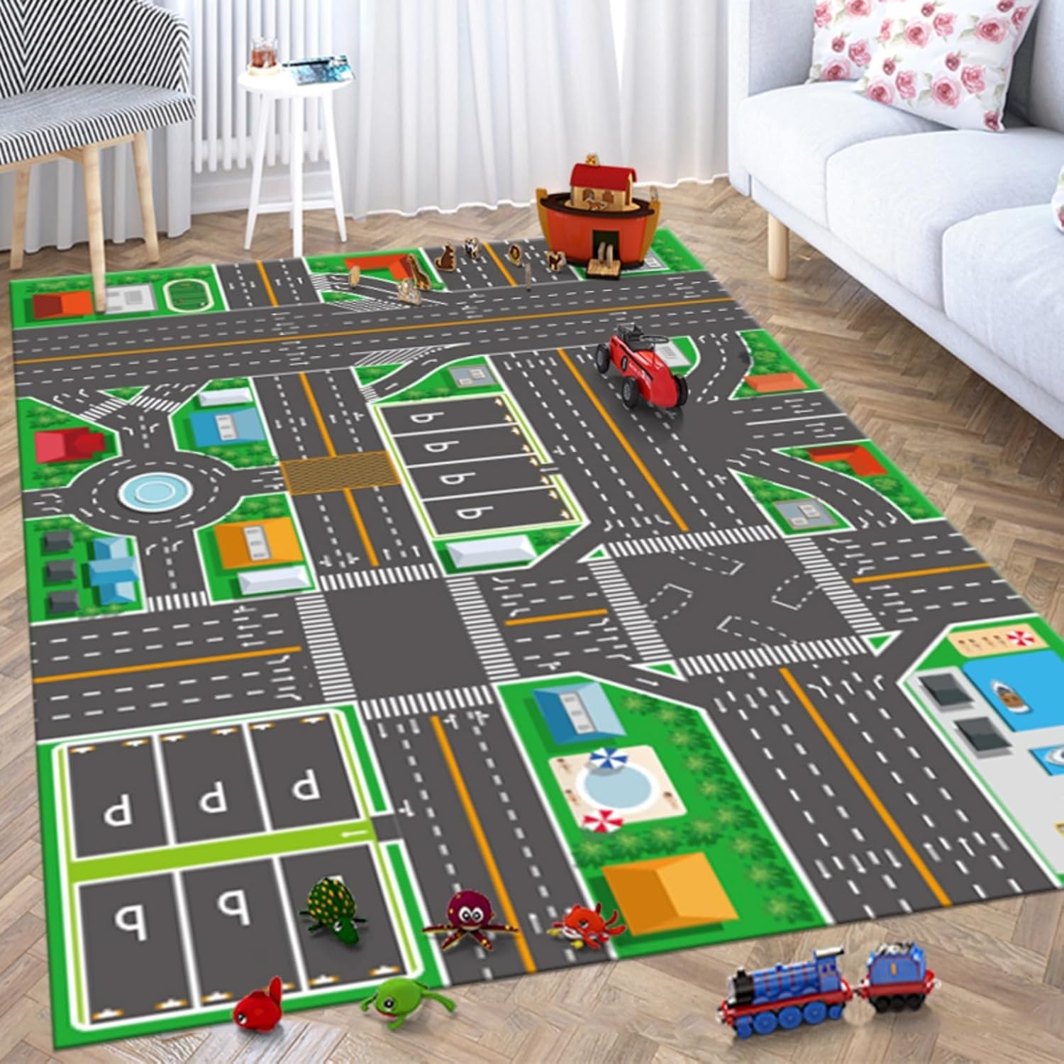WealthyNest Car Mat for Children,Car Rug,Non-Slip Road Mat for Toy Cars ...