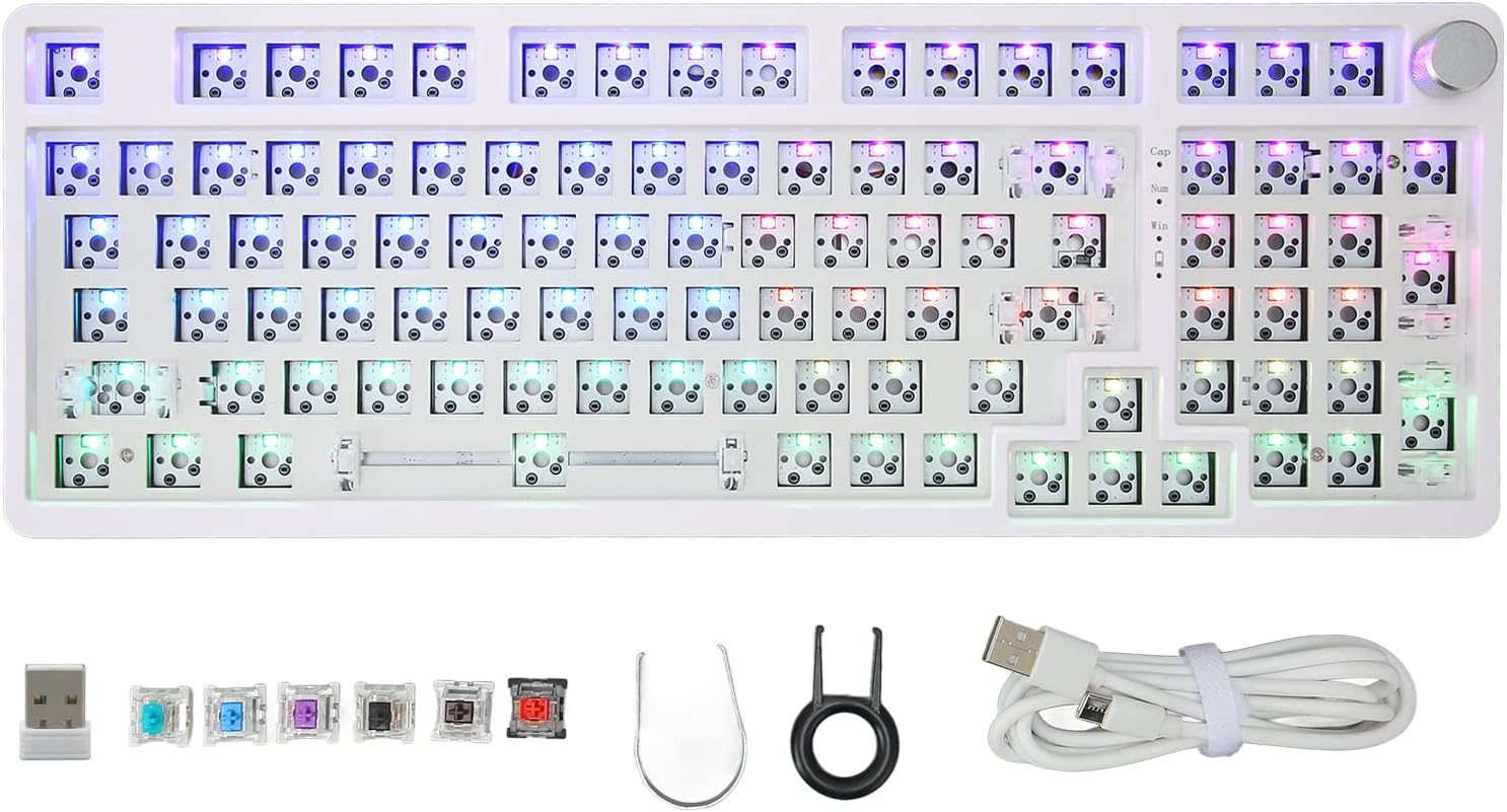 Amazon.co.jp: Mechanical Keyboard Kit, 98% Layout RGB Modular DIY ...