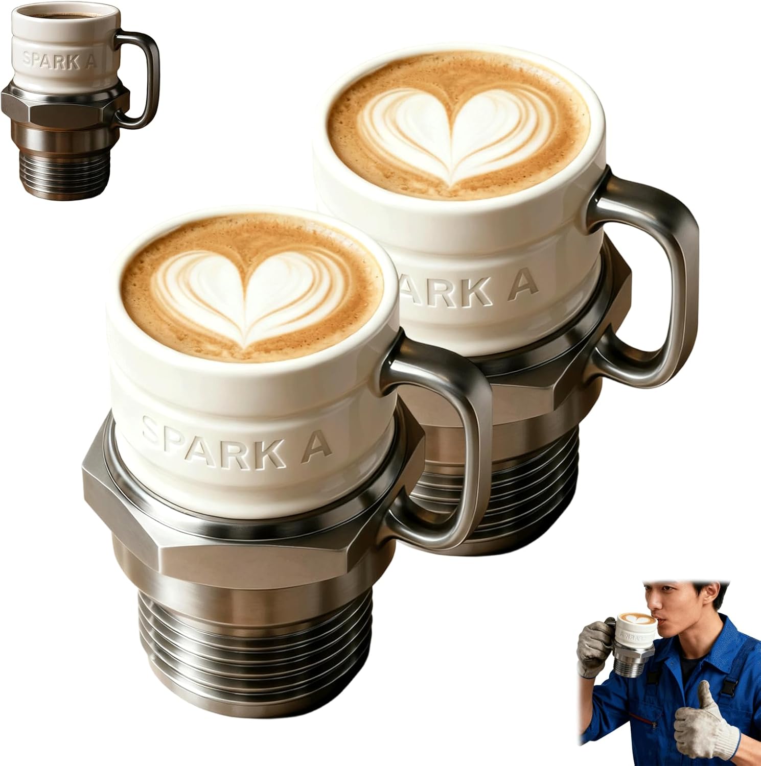 Amazon.com: Spark Plug Coffee Mug, Creative Ceramic Cup with Engine ...