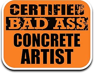 Amazon.com - Bad Ass Concrete Artist Hard Hat Funny Vinyl Sticker Decal ...