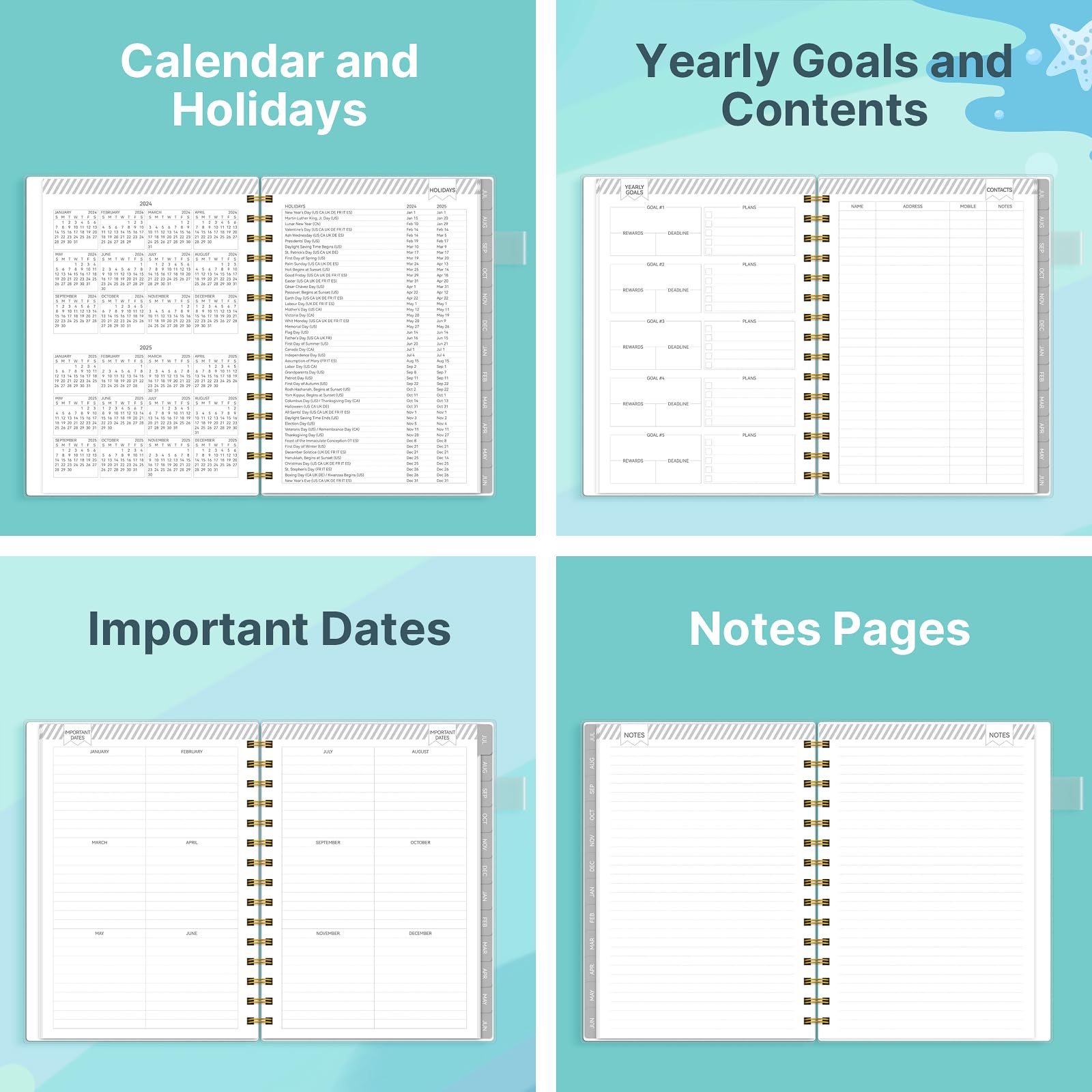 Snapklik.com : 2024-2025 Planner Weekly & Monthly Agenda Book Yearly ...