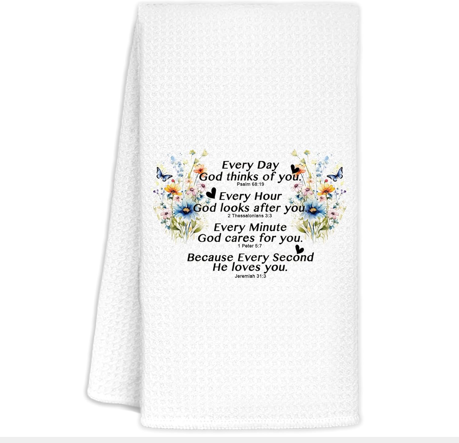 Amazon.com: CIOJUNE Floral Christian Kitchen Towels, Inspirational ...