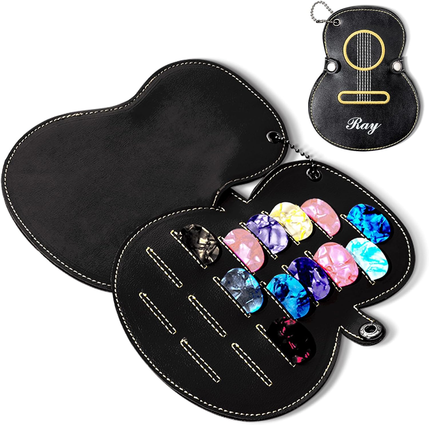 Amazon.com: CALLIE Guitar Pick Case Personalized, 17 Slots, Custom Text ...