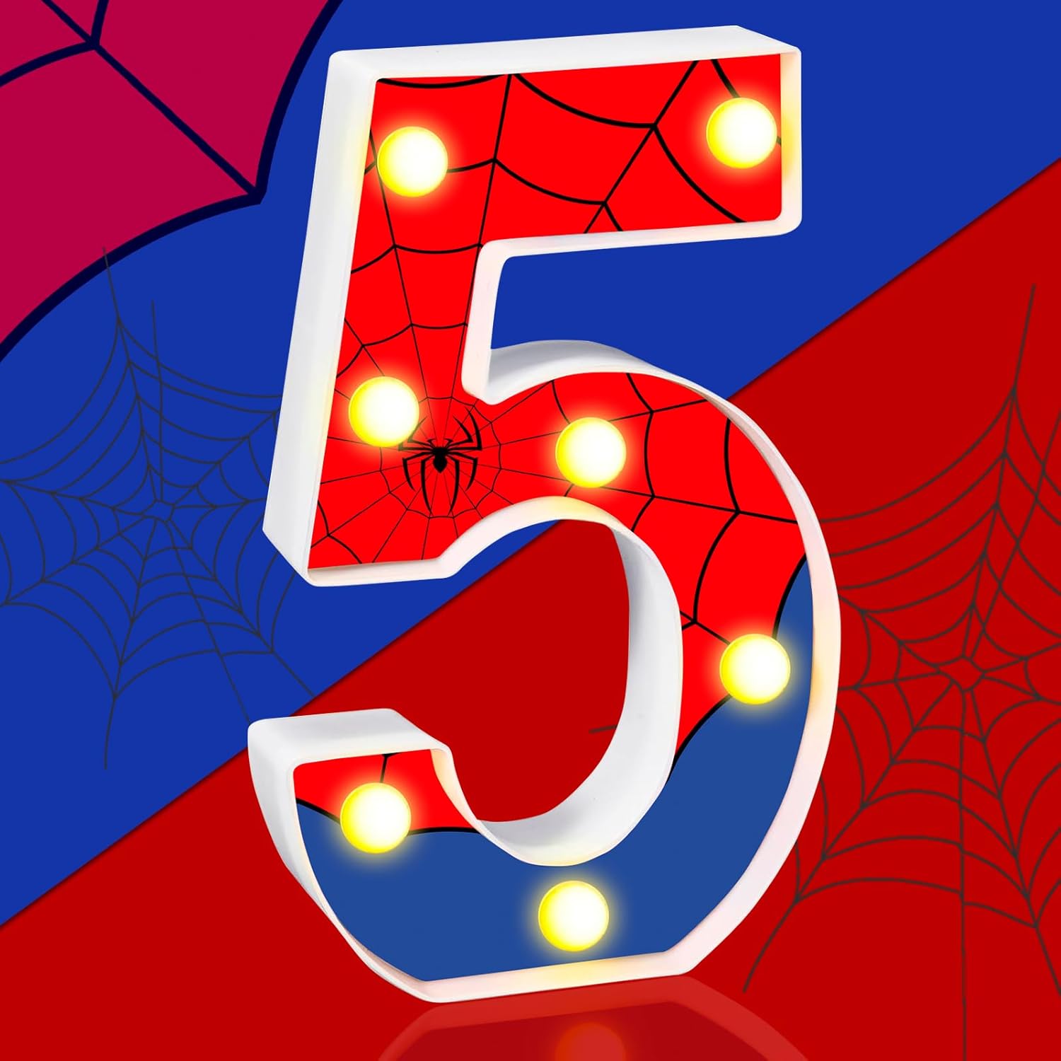 JHGCVX Spider Birthday Party Decoration,Spider LED Number Lights ...