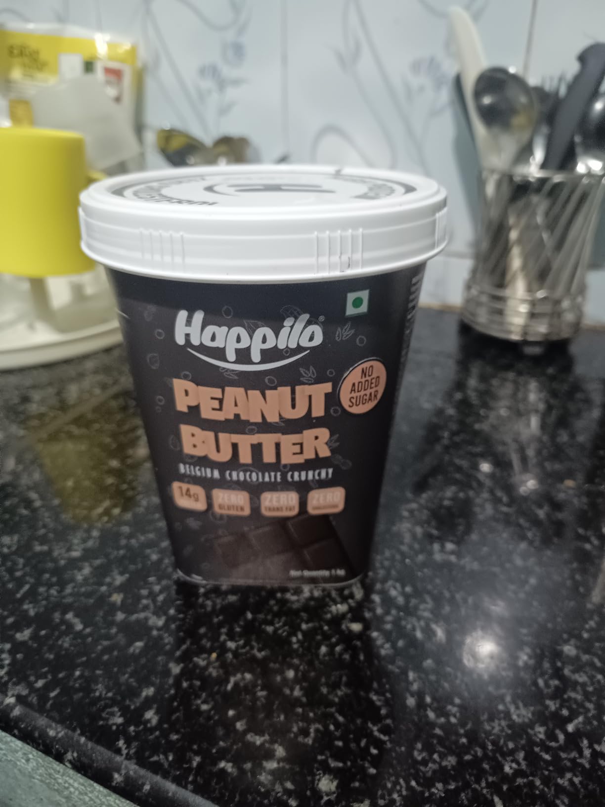 Happilo Belgium Chocolate Peanut Butter Crunchy 1kg, Protein Rich ...