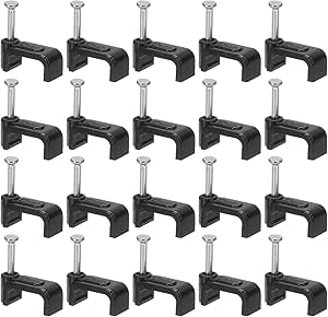 Amazon.com: HARFINGTON 100pcs Cable Clips 12mm Wire Wall Clips with ...