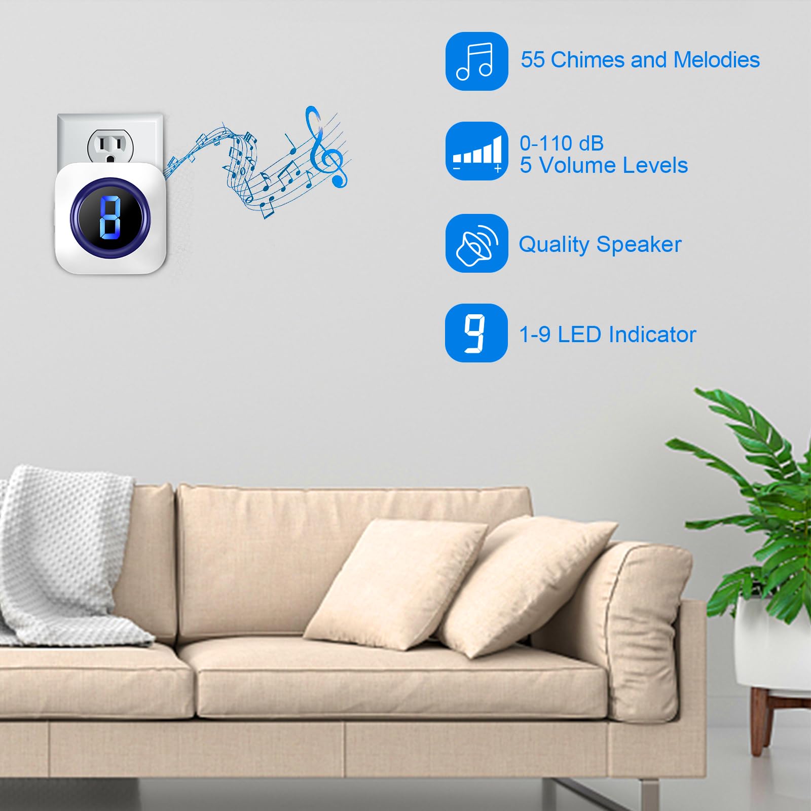 Snapklik.com : SURFOU Door Chime Wireless Door Sensor Easy Installation ...