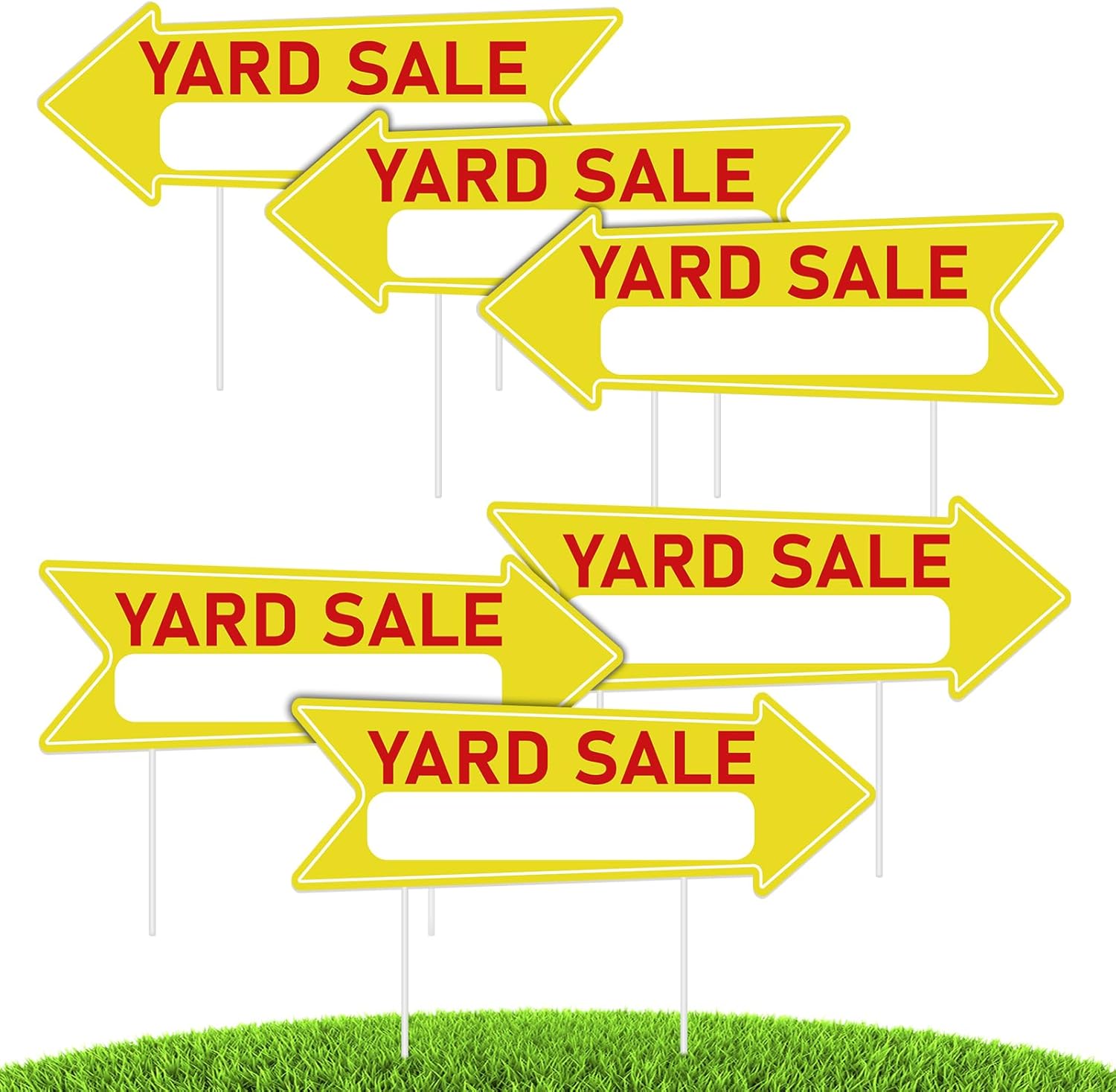 Amazon.com : 6 Pack Yard Sale Arrow Signs with Stake Double Sided, 17 x ...