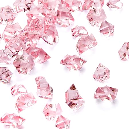 Amazon.com: DomeStar Fake Crystals, 150PCS Acrylic Gems Pink and ...