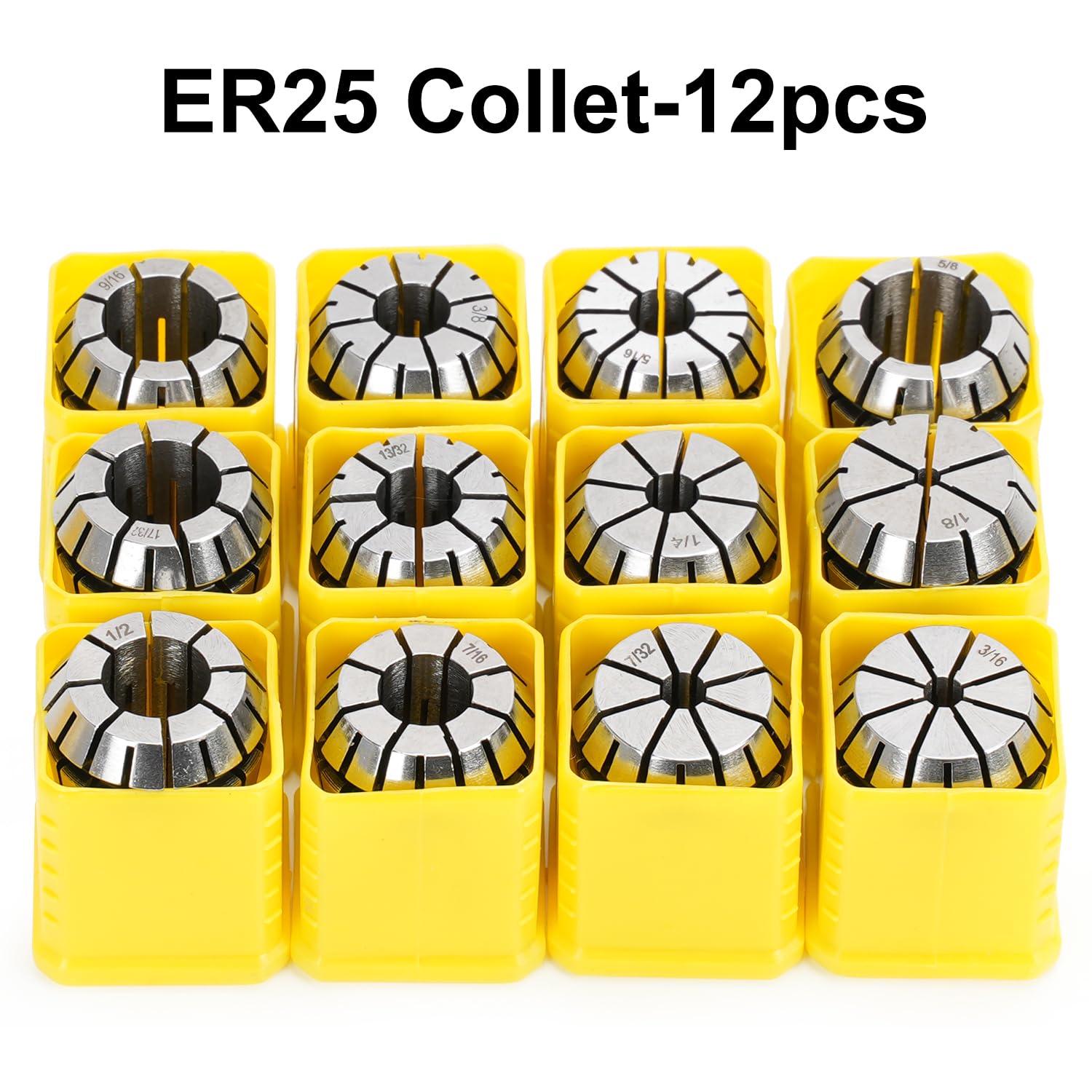 Snapklik.com : 12PCS ER25 Spring Collet Set For CNC Engraving Machine ...