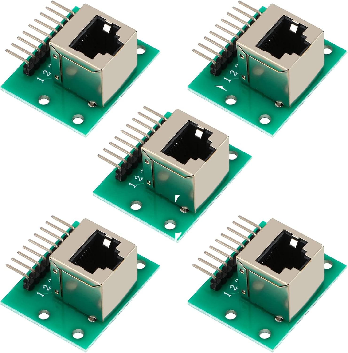 Amazon.co.jp: PENGLIN 5個 RJ45モジュラー変換基板 8ピンモジュラージャック RJ45コネクタ ベンドピン付き ...