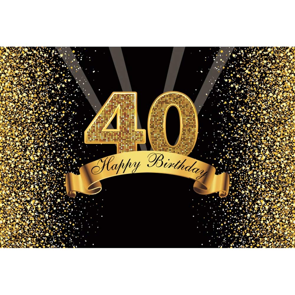 Buy 10x6.5ft Happy 40th Birthday Backdrop for Happy Forty Years Old Age ...