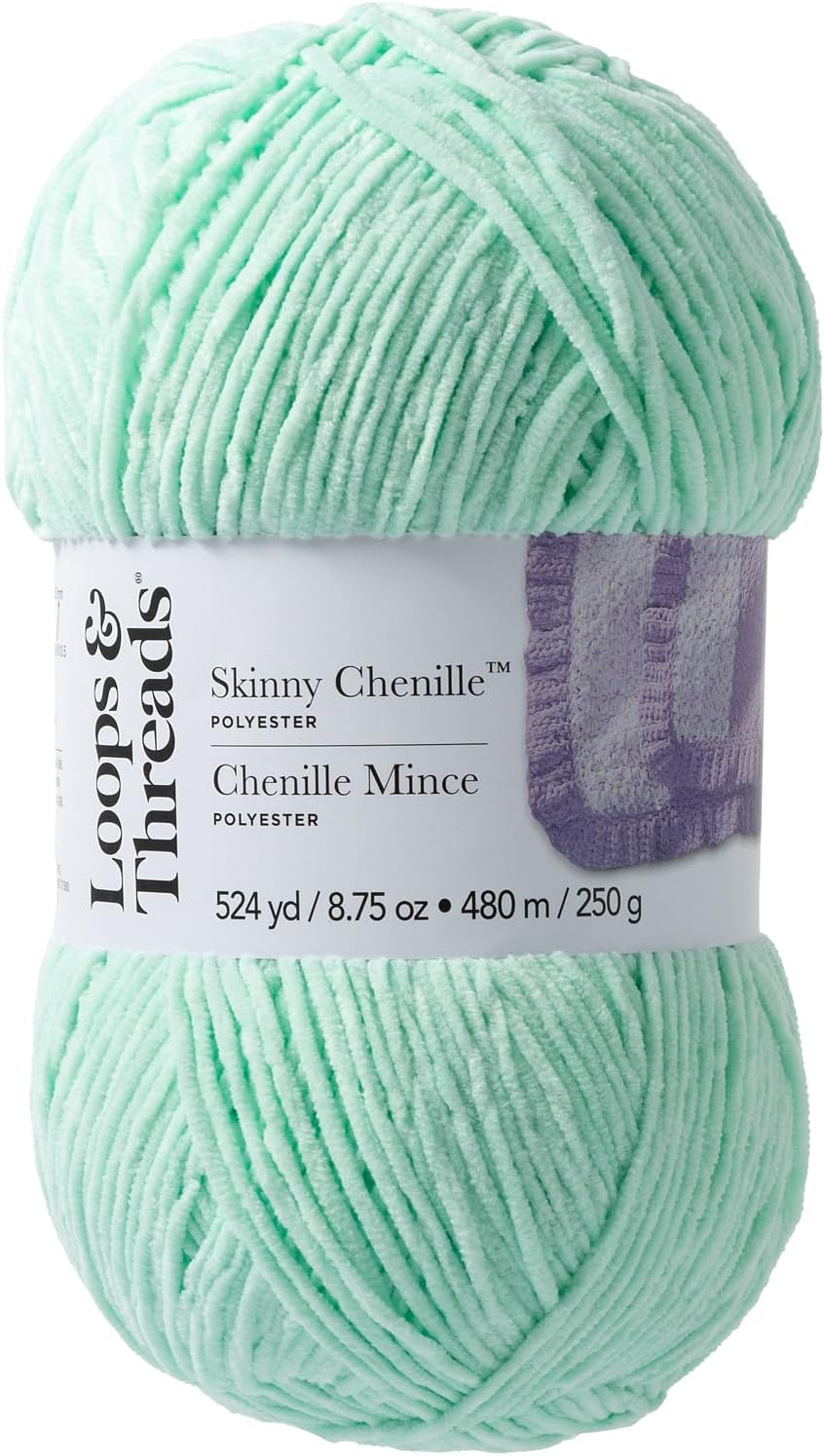 Amazon.com: Skinny Chenille Yarn by Loops & Threads - Yarn for Knitting ...