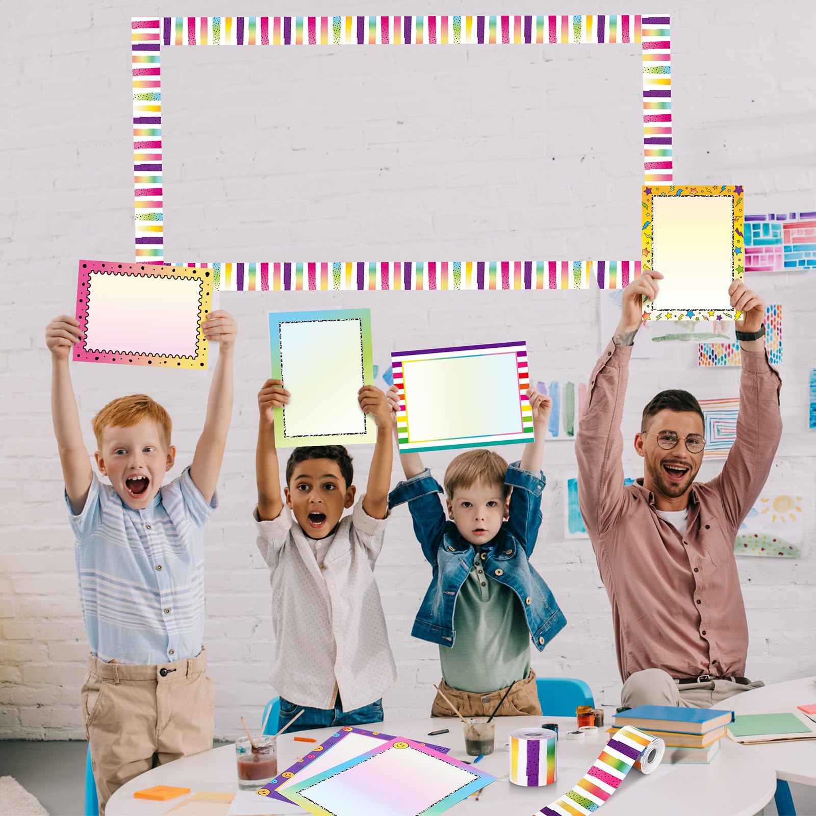 Snapklik.com : Zonon Classroom Bulletin Board Border 65 Feet Polk Dot ...