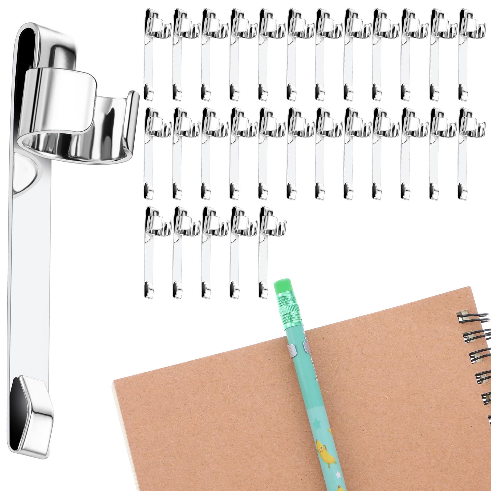 Amazon.com: YUXIANLB 30PCS Snap In Pencil Clips Pen Holder For Notebook ...