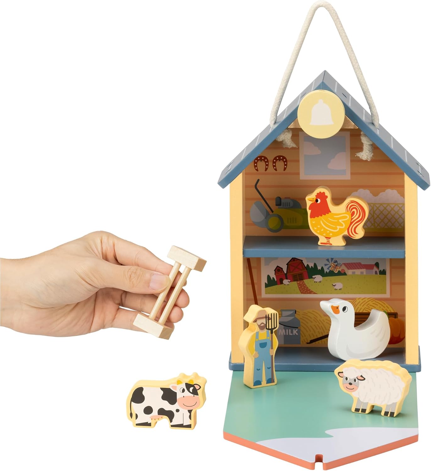 Navaris Toy Farm House - Wooden Farm Set for Toddlers with Barn Carry ...