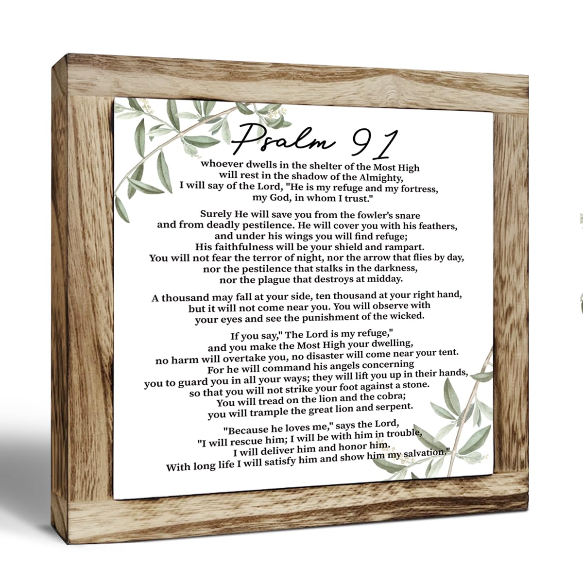 Amazon.com: Religious Wood Sign, Wooden Plaques Sign Table Decor, Psalm ...