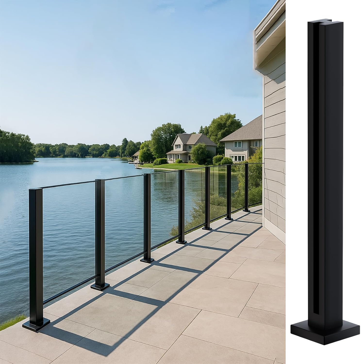 Amazon.com: Glass Balustrade Post 41" Middle Post, 304 Stainless Steel ...