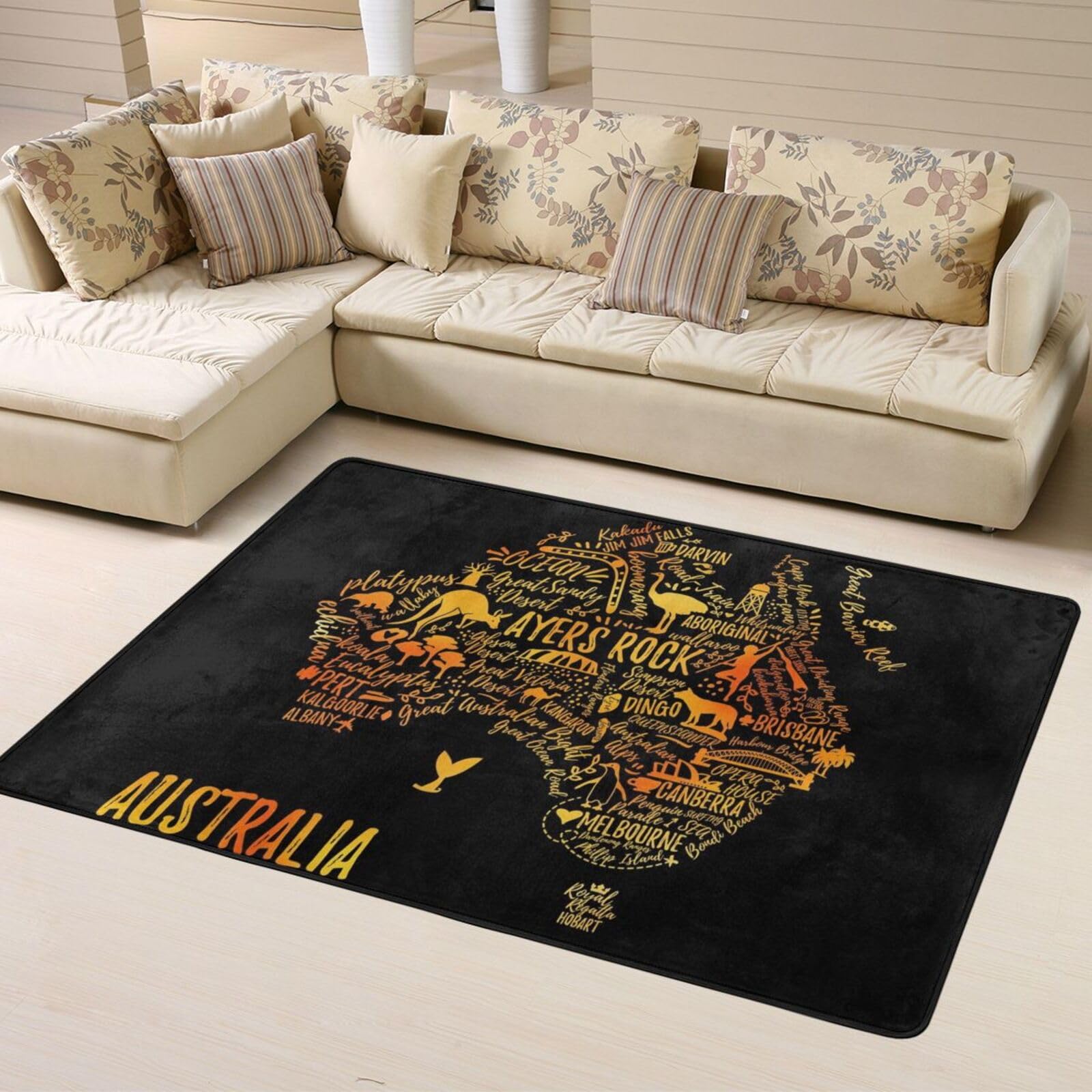 Australia Living Room Floor Mats Tropical Turtle Round Rug