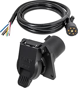 Amazon.com: Oyviny Heavy Duty 7 Pin Trailer Plug Connector 8 Feet ...