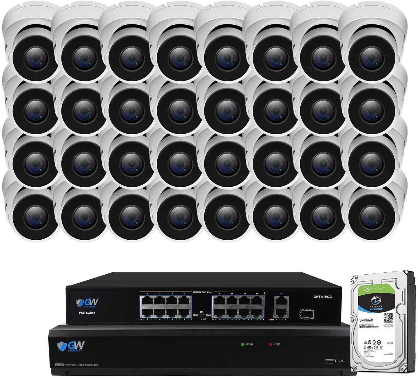Amazon.com : GW Security 32 Channel 12MP NVR 4K Smart AI Security ...